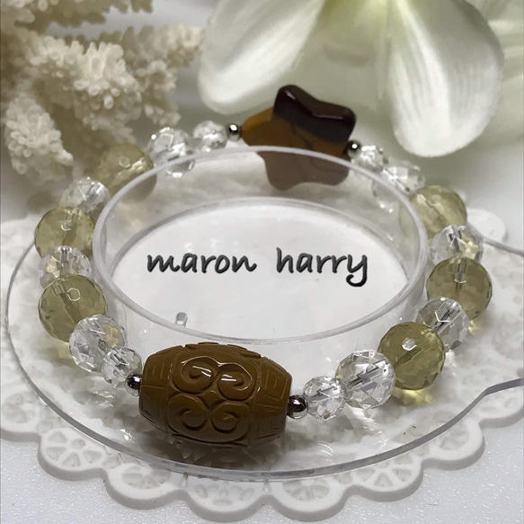 アラシャン天然瑪瑙回紋珠ブレスレットNO.1 •*¨*•.¸¸♬ ブレスレット MARON HARRY 通販｜Creema(クリーマ)