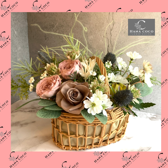 【早期割引】母の日2024 creema限定 プリザーブドフラワー 大きめバスケットアレンジ 草花系 プリザーブドフラワー HANA COCO 通販｜Creema(クリーマ)