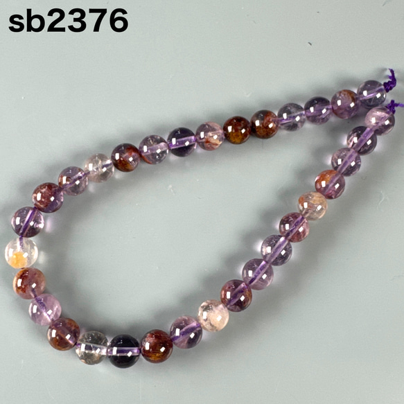 アメジスト エレスチャル6ミリビーズ 32個 sb2376 天然石 pinky 通販 17550991｜Creema(クリーマ)