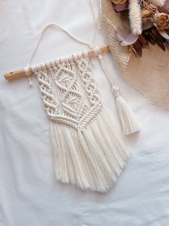 フリンジマクラメタペストリー【タッセル付き】/北欧/ナチュラル/流木インテリア タペストリー・壁掛け ameri macrame 通販｜Creema(クリーマ)