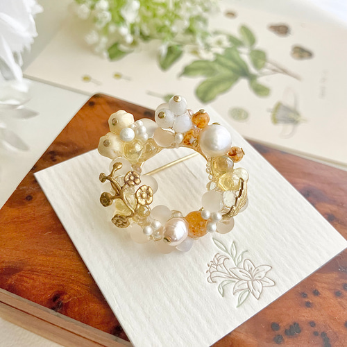 小さな粒花のブローチ(プチ)〜⁂ パール フォーマル 花 入学式 小さな粒花のブローチ(プチ)〜⁂ パール フォーマル 花 入学式