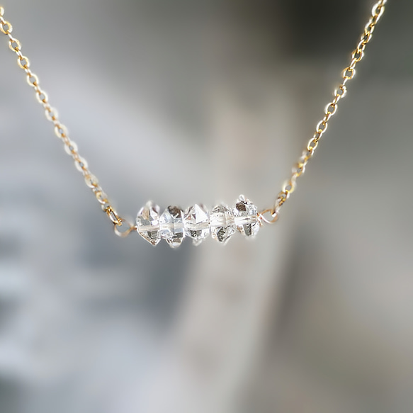 ハーキマーダイヤモンド AAA ネックレス/14Kgf SV925サージカル ネックレス・ペンダント pomepome 通販 17577684｜Creema(クリーマ)