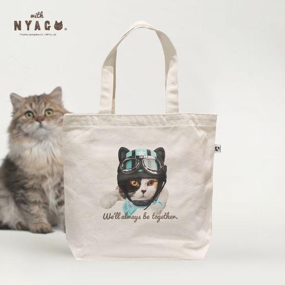 with NYAGO トートバッグ [ ライダー ブルー オスカー 三毛猫 1025 ] トートバッグ with NYAGOの雑貨店 通販 ...