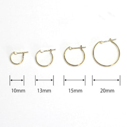 地金＊18金【2×13mm 甲丸フープピアス】イエローゴールド K18刻印入 ペア ピアス（フープ） neige 通販 17580385｜Creema(クリーマ)