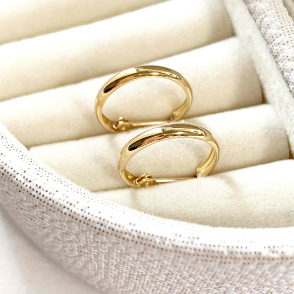 地金＊18金【2×13mm 甲丸フープピアス】イエローゴールド K18刻印入 ペア ピアス（フープ） neige 通販 17580385｜Creema(クリーマ)