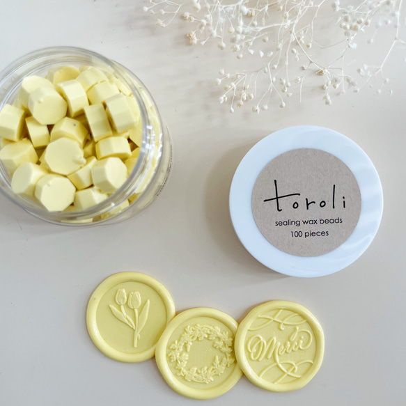 【toroli】 シーリングワックス ライムイエロー 100粒入り はんこ・スタンプ トロリ 通販 17588656｜Creema(クリーマ)