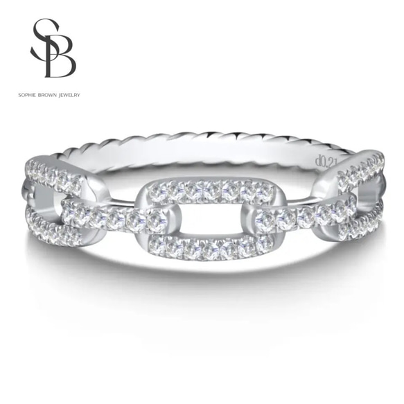 モアッサナイト チェーン キラキラ S925 ゴージャス 指輪 リング ウェディング エンゲージリング ラグジュアリー 指輪・リング SOPHIE BROWN 通販 17590213 ...