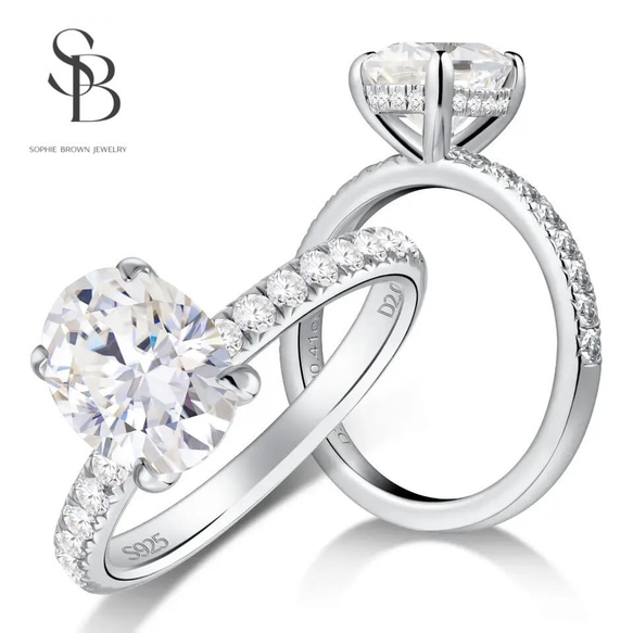 モアッサナイト オーバル 2ctキラキラ S925 ラグジュアリー ゴージャス 指輪 リング エンゲージリング 指輪・リング SOPHIE BROWN 通販 17591459｜Creema(クリーマ)