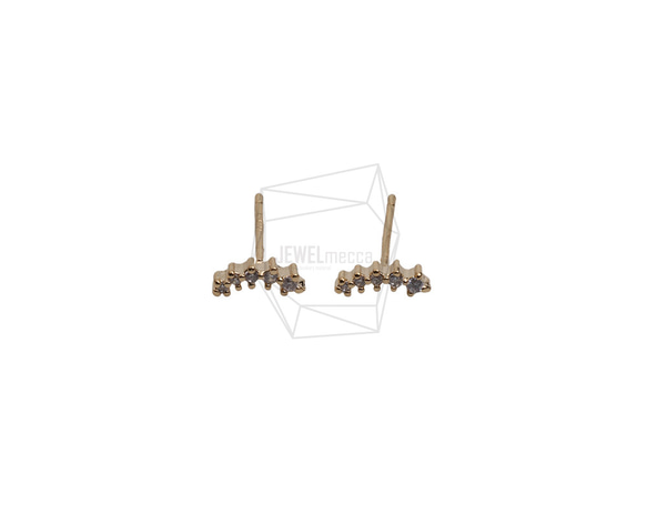 ERG-2659-G【2個入り】キュービックバーピアス/Cubic bar Post Earrings 金具・チェーン jewelmecca ...