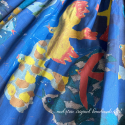 デザイナーズテキスタイルのスカート 空の鳥たち ロングスカート（マキシ丈） and-firia 通販 17596391｜Creema(クリーマ)