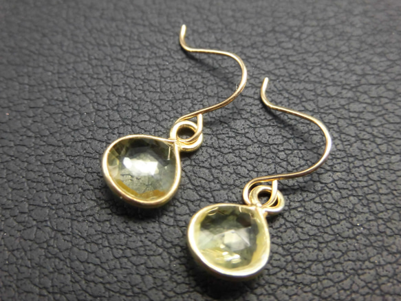 【14KGFフック・Silver925】宝石質レモンクォーツのエレガントピアス 802 ピアス（フック・チェーン） KAZEYA－かぜやー 通販 17620431｜Creema(クリーマ)