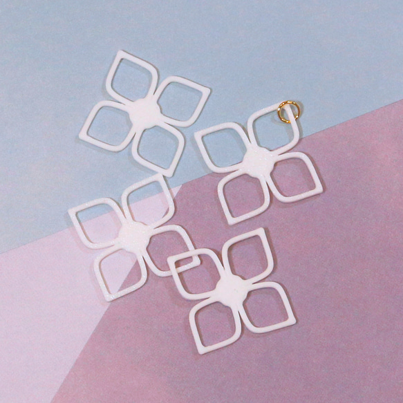 アクセサリーパーツ 紫陽花 ホワイト レジン・樹脂 pla-piece 通販 17626239｜Creema(クリーマ)