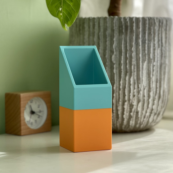 Two tone box ツートーンボックス ティール×オレンジ フリーボックス・小物入れ EarthLogic 通販｜Creema(クリーマ ...