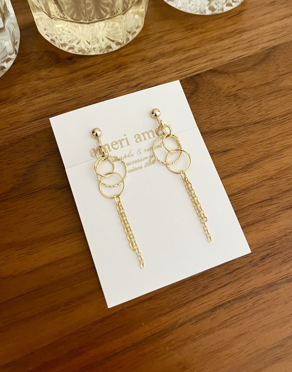 送料無料⭐︎揺れるリングのゴールドピアス ピアス（スタッド・一粒） ameri ameri 通販 17637441｜Creema(クリーマ)