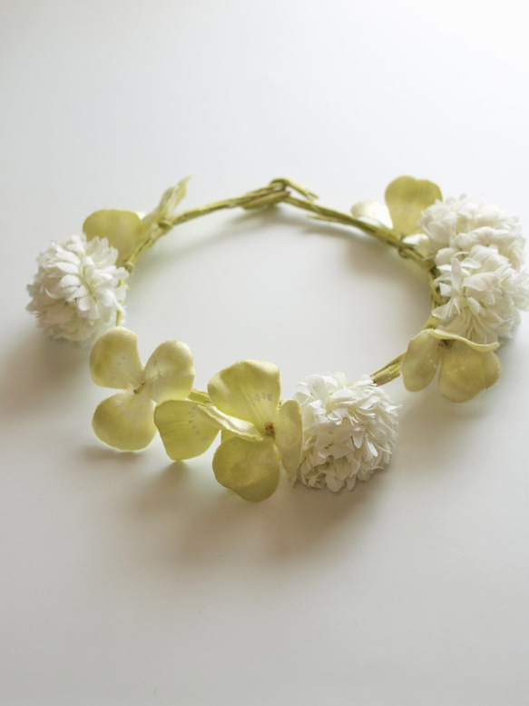 シロツメクサのガーランド ウェディング ブライダル ヘッドドレス 結婚式 ヘッドドレス（ウェディング） remi brides 通販 ...