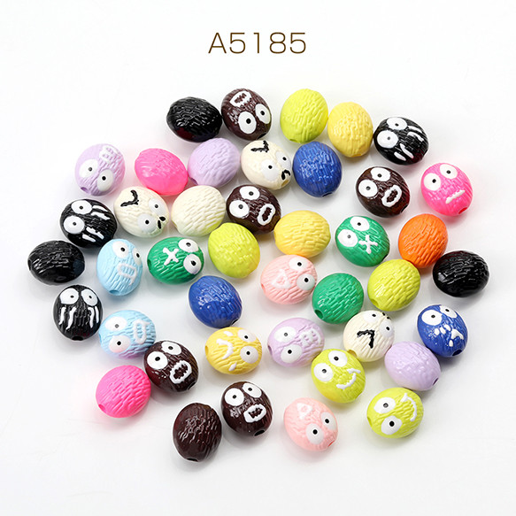 A5185 18個 アクリルビーズ フェイスビーズ 顔ビーズ ブレスレット ストラップ キーホルダー制 3 x（6ヶ） ビーズ beads ...