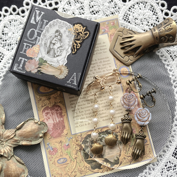 mini collage box set.A イヤリング・ノンホールピアス VIOLETTA 通販 17673259｜Creema(クリーマ)