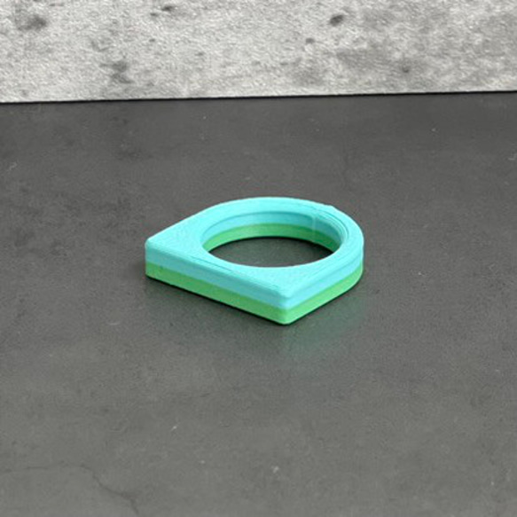 ツートーンリング ティール×グリーン 指輪・リング earthlogic 通販 17675796｜Creema(クリーマ)