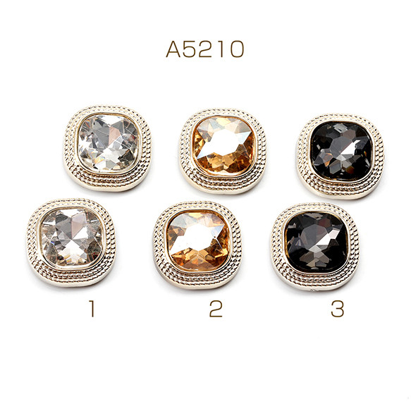 A5210-2 18個 スクエア貼付けパーツ 立体スクエア型パーツ スクエアモチーフデコパーツ 3 x（6ヶ） デコパーツ beads ...