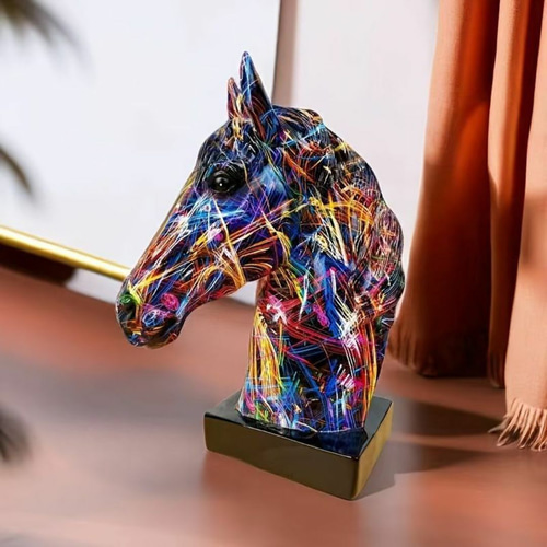 馬 置物 オブジェ 3カラー 馬の頭の樹脂工芸品 3色展開 a-528 馬 置物 オブジェ 3カラー 馬の頭の樹脂工芸品 3色展開 a-528