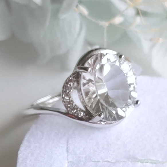 コンケーブカット ホワイトトパーズ リング 天然石 S925 10×8㎜ 指輪・リング bamboo shoots 通販 17686906｜Creema(クリーマ)