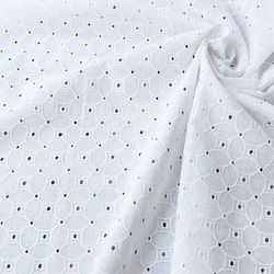 ★感謝セール30％OFF★『綿レース生地 ホワイト 花柄』～50㎝単位でカット～ 生地 Blanc de Roi 通販 17714842 ...