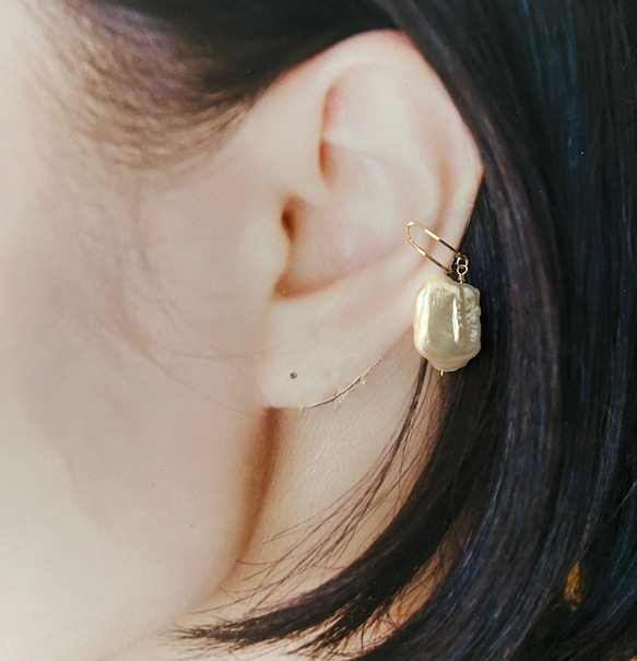 6月誕生石・14kgf/淡水バロックパールのイヤーカフ イヤーカフ Petit L’ecrin 通販 17725907｜Creema(クリーマ)