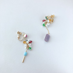 EARRING:「Purple」-swash- onomatopoeia イヤリング・ノンホールピアス OShiO 通販｜Creema ...