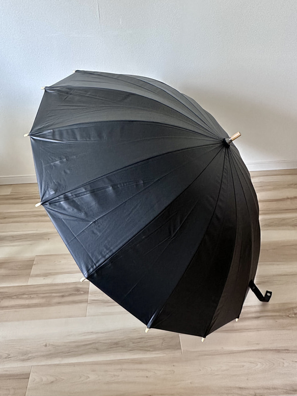 和傘 長柄 16本骨 日傘 雨傘 晴雨兼用 UVカット 紫外線対策 ボタン手動開閉式 E3/ブラック 傘・日傘 雑貨屋さん21 通販 ...