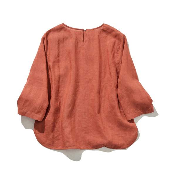 さらりと着心地よい、リネンブラウス 7分袖 橙色 240517-4 ブラウス fall-in&co(talent) 通販 17731151｜Creema(クリーマ)