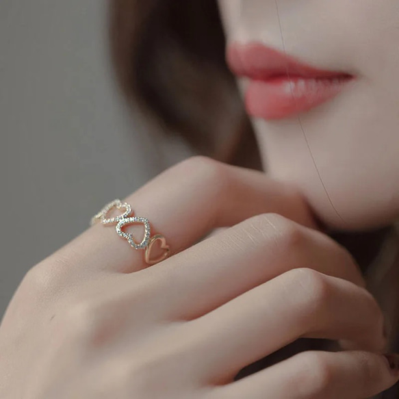 (受注製作) sweet heart ring 金属アレルギー対応 指輪 リング 14kgf 14k 透かし ハート 指輪・リング Gliste 通販｜Creema(クリーマ)