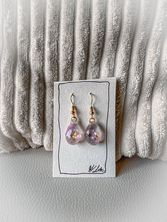 スターライトドロップ / 手作りの樹脂製イヤリング / ピアスタイプ ピアス（フック・チェーン） Alexandra Latham 通販 ...