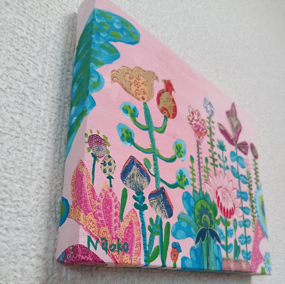 原画 絵画『お花畑』アクリル絵 キャンバスサイズF0 アート イラスト アートボード 絵画 色と模様 通販｜Creema(クリーマ) 17745671