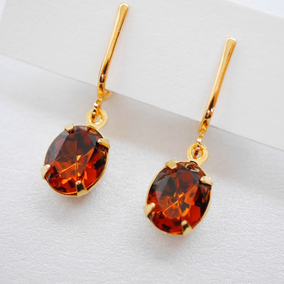 ヴィンテージビジューのイヤリング smoke topaz Ov イヤリング・ノンホールピアス mille 通販 17751440｜Creema ...