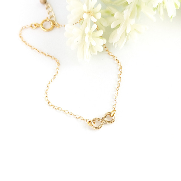14kgfブレスレット[Infinity∞] ゴールドフィルド 金属アレルギー対応 アンクレット スキンジュエリー ブレスレット Ginger peel 通販 17760577｜Creema ...
