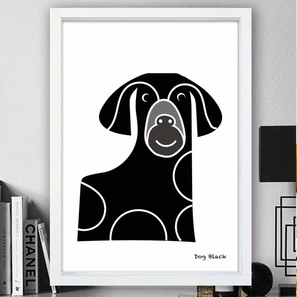 Dog Black 犬 イラスト ポスター A4 A3 A2 A1 アート アートポスター sei検索 2810 イラスト sei 通販 17763755｜Creema(クリーマ)
