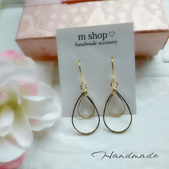 ハンドメイドピアス ピアス（フック・チェーン） m shop 通販 17767271｜Creema(クリーマ)