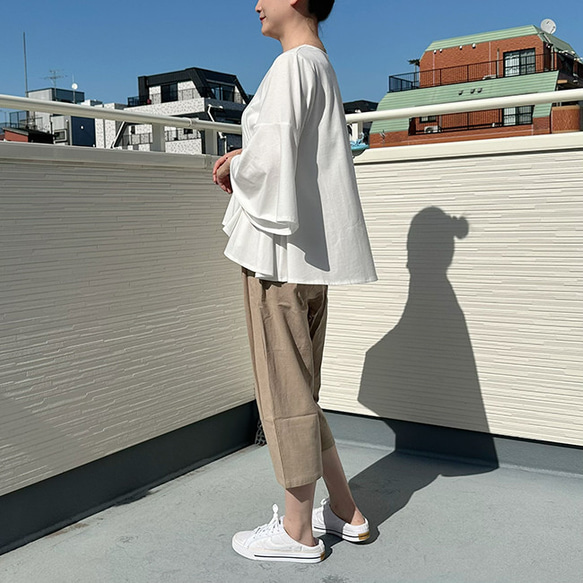 【送料無料再販】接触冷感★洗濯機で洗える 綿混フレア×フレア伸縮素材オシャレブラウス（ホワイト）24024WHF ブラウス AZ-U ELEGANCE 通販 17769939｜Creema(クリーマ)