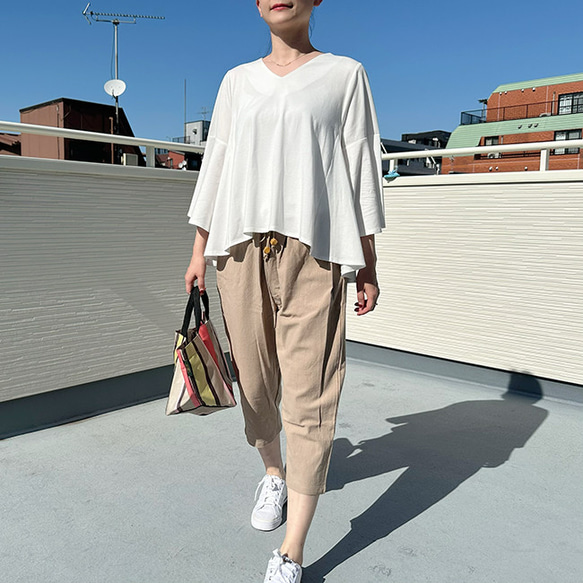 【送料無料再販】接触冷感★洗濯機で洗える 綿混フレア×フレア伸縮素材オシャレブラウス（ホワイト）24024WHF ブラウス AZ-U ELEGANCE 通販 17769939｜Creema(クリーマ)