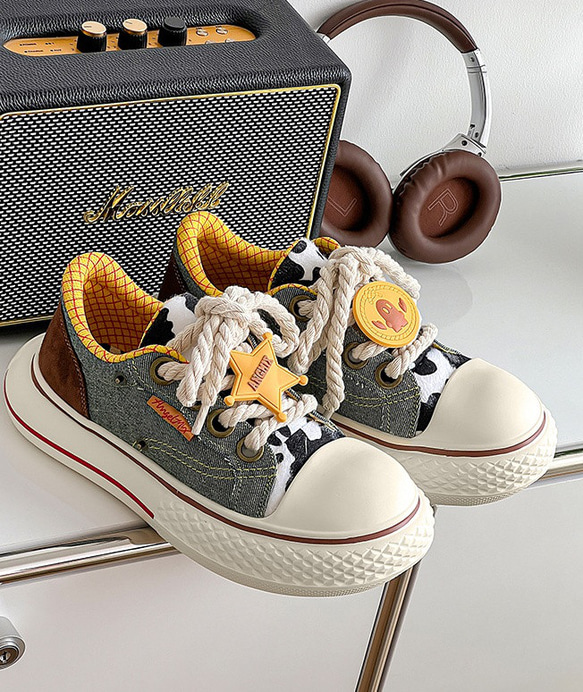 24夏はデニム頭スニーカー・男女パン厚底カジュアルシューズ W390 シューズ・靴（メンズ） Dad Shoes 通販 17777470｜Creema(クリーマ)