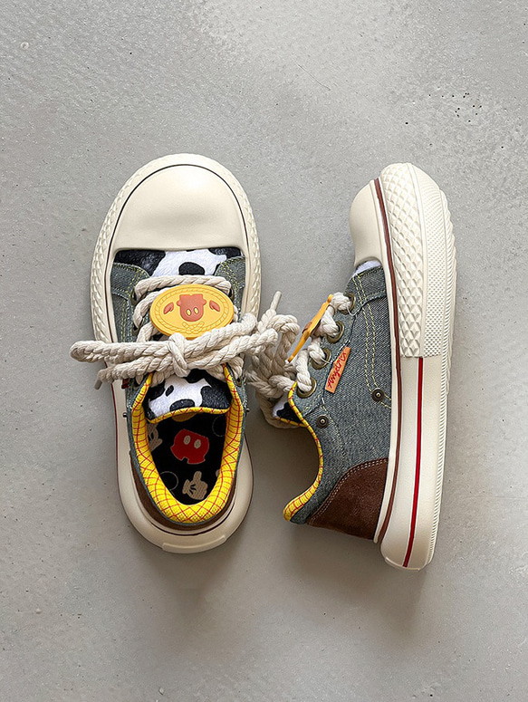 24夏はデニム頭スニーカー・男女パン厚底カジュアルシューズ W390 シューズ・靴（メンズ） Dad Shoes 通販 17777470｜Creema(クリーマ)