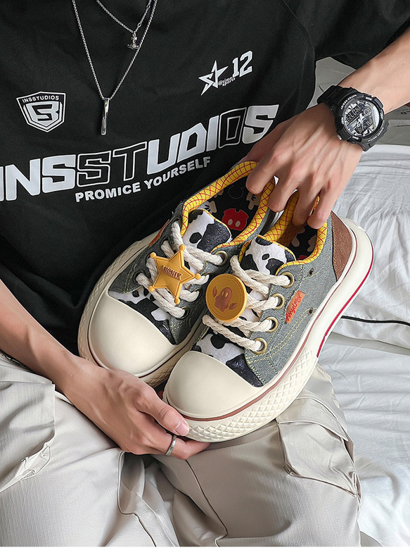 24夏はデニム頭スニーカー・男女パン厚底カジュアルシューズ W390 シューズ・靴（メンズ） Dad Shoes 通販 17777470｜Creema(クリーマ)