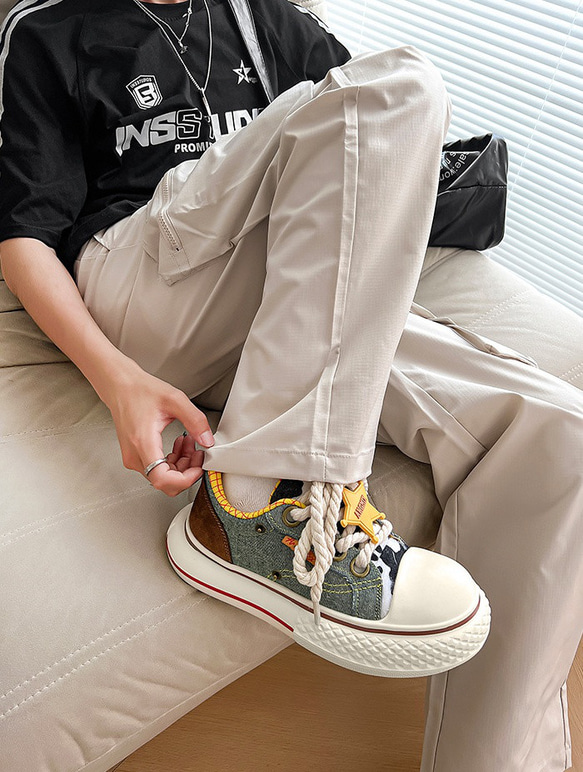 24夏はデニム頭スニーカー・男女パン厚底カジュアルシューズ W390 シューズ・靴（メンズ） Dad Shoes 通販 17777470｜Creema(クリーマ)