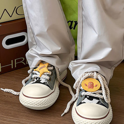 24夏はデニム頭スニーカー・男女パン厚底カジュアルシューズ W390 シューズ・靴（メンズ） Dad Shoes 通販 17777470｜Creema(クリーマ)