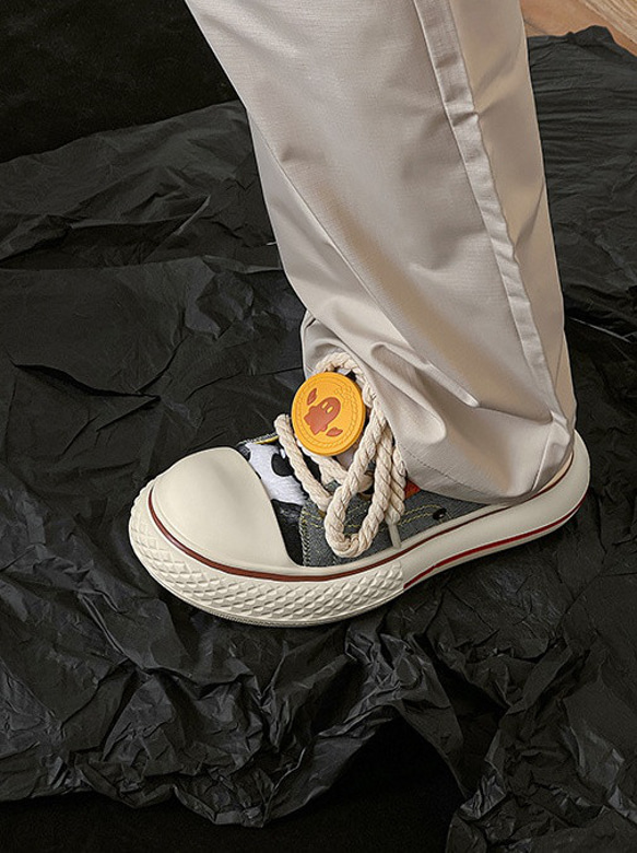 24夏はデニム頭スニーカー・男女パン厚底カジュアルシューズ W390 シューズ・靴（メンズ） Dad Shoes 通販 17777470｜Creema(クリーマ)