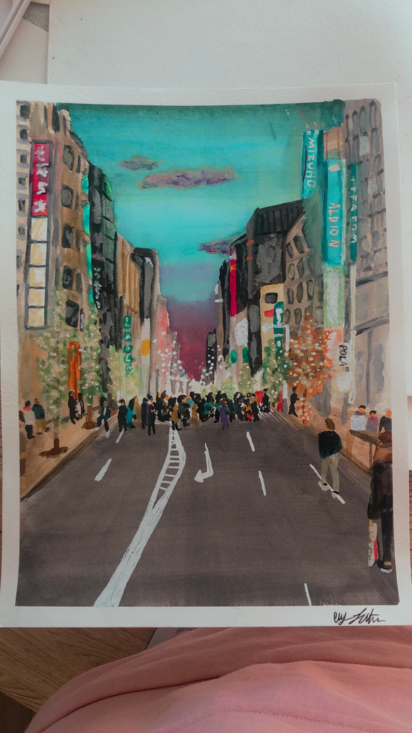 銀座 / 水彩画 / 2021年12月 絵画 Alexandra Latham 通販 17786279｜Creema(クリーマ)