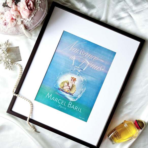＜1946 広告＞Marcel Baril ポスター ヴィンテージ アートポスター フレーム付き インテリア モダン 絵画 Belle_ame ...