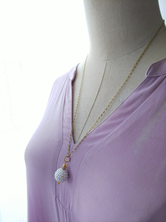 ヴィンテージ Pearlビーズ（16㎜）Goldトーンのネックレス 60㎝ ネックレス・ペンダント ブルーダリア 通販 17807180 ...