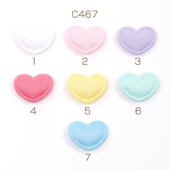 C467-2 12個 ハートアップリケ ハートワッペン ぷっくりハートアップリケ 貼付け可 縫付け可 3 x（4ヶ） DIYパーツ beads&parts【プロフ必読】 通販｜Creema(クリーマ)