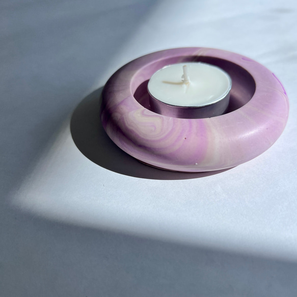 round candle holder/pink purple marble キャンドル・キャンドルホルダー iri 通販 17815104｜Creema(クリーマ)